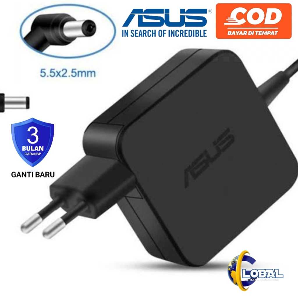 Jual Adaptor Charger Asus 19v - 3.42a Square A455 A455L A455LA A45 ...