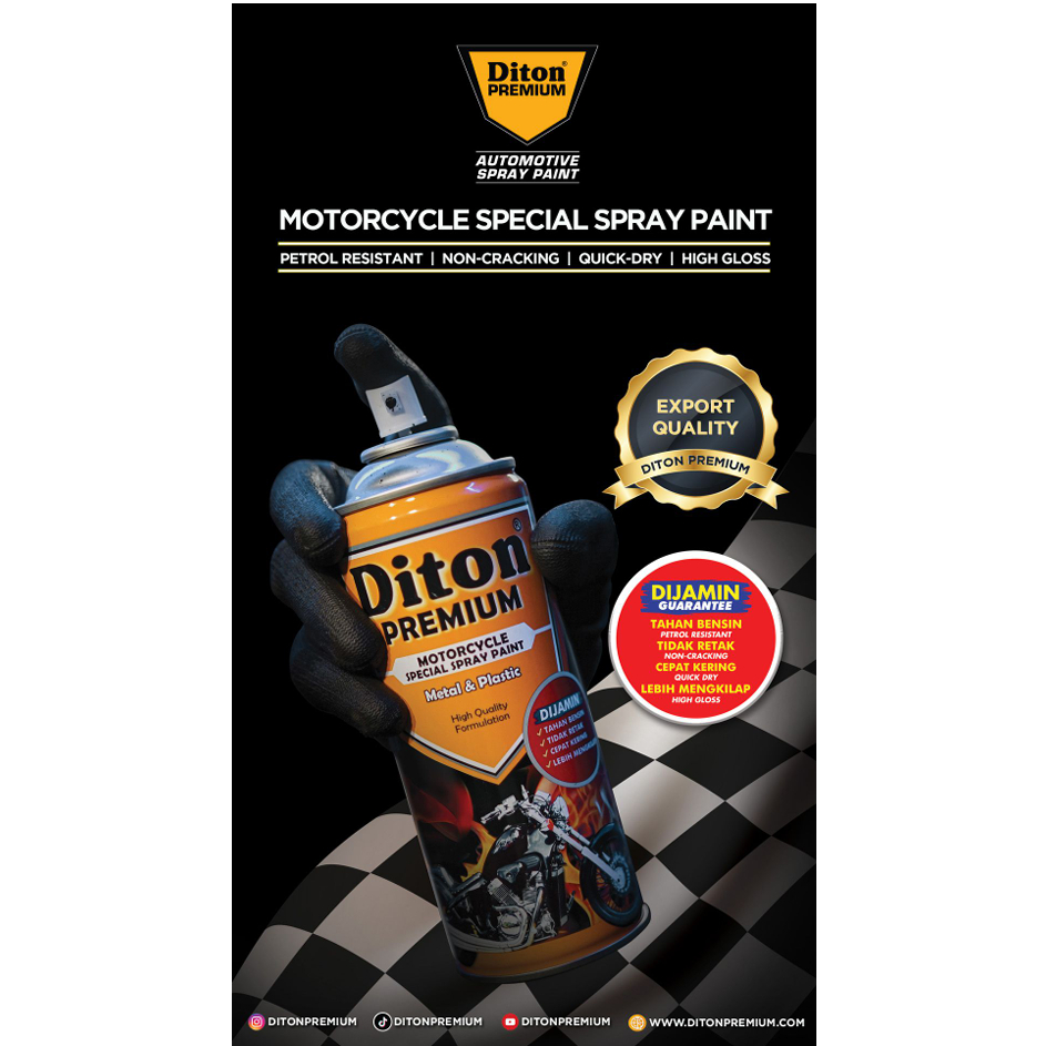 Jual DITON PREMIUM - spray paint 400cc pilox pIlok cat semprot glossy ...