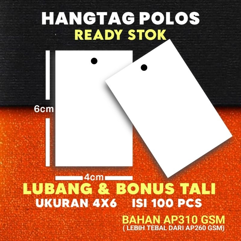 Jual hangtag polos 4x6 isi 100 pcs label polosan hangtag kosongan label ...