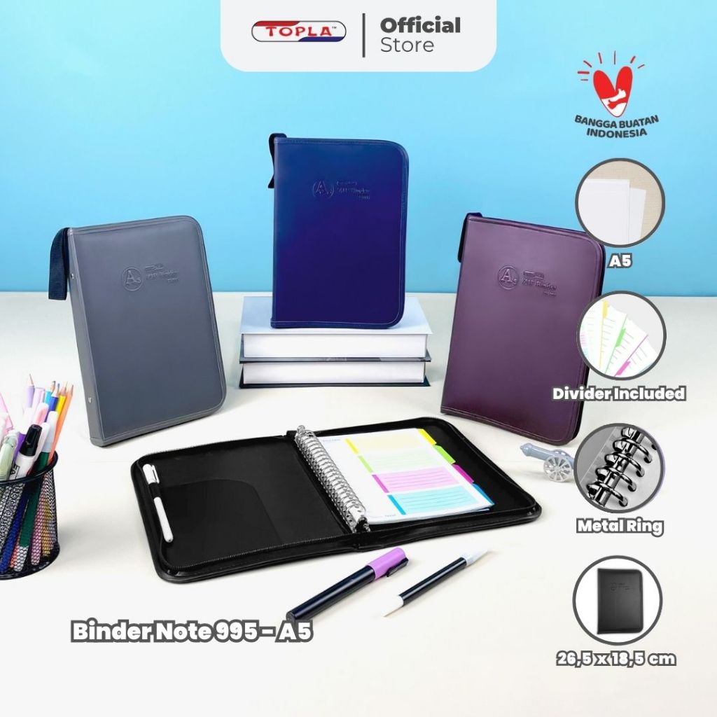 Jual Premium leather Binder Note Resleting 995 A5 buku catatan sampul ...