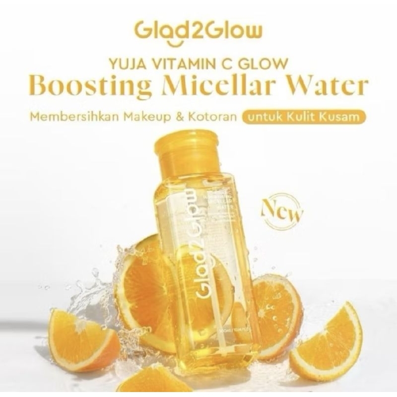 Jual GLAD 2 GLOW Yuja Vitamin C Glow Boosting Micellar Water 300 ml ...