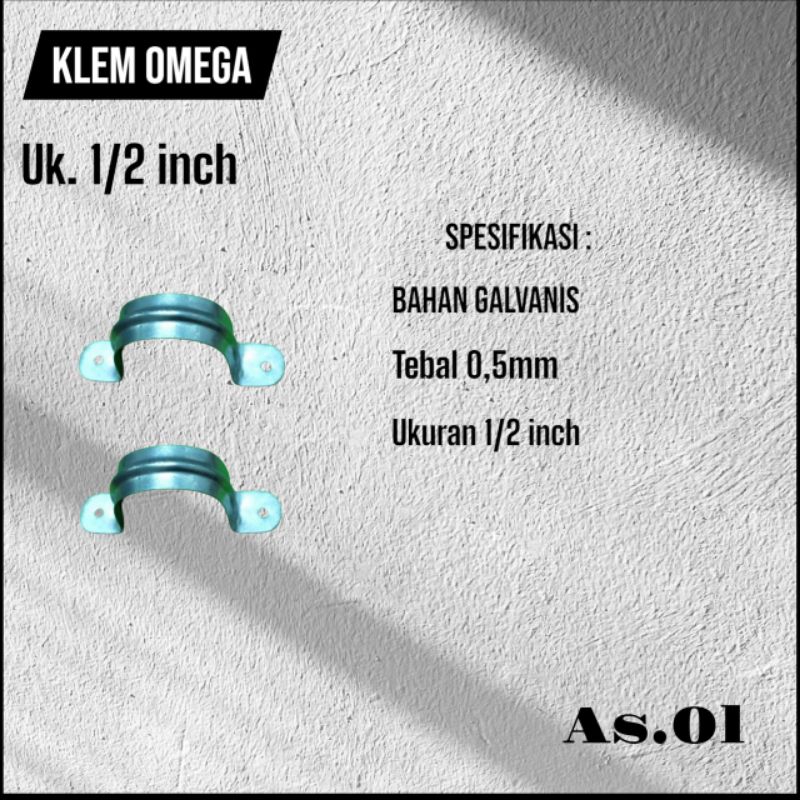 Jual KLEM MODEL OMEGA / KLEM PIPA PARALON / KLEM PENGAIT PIPA UKURAN 1/ ...