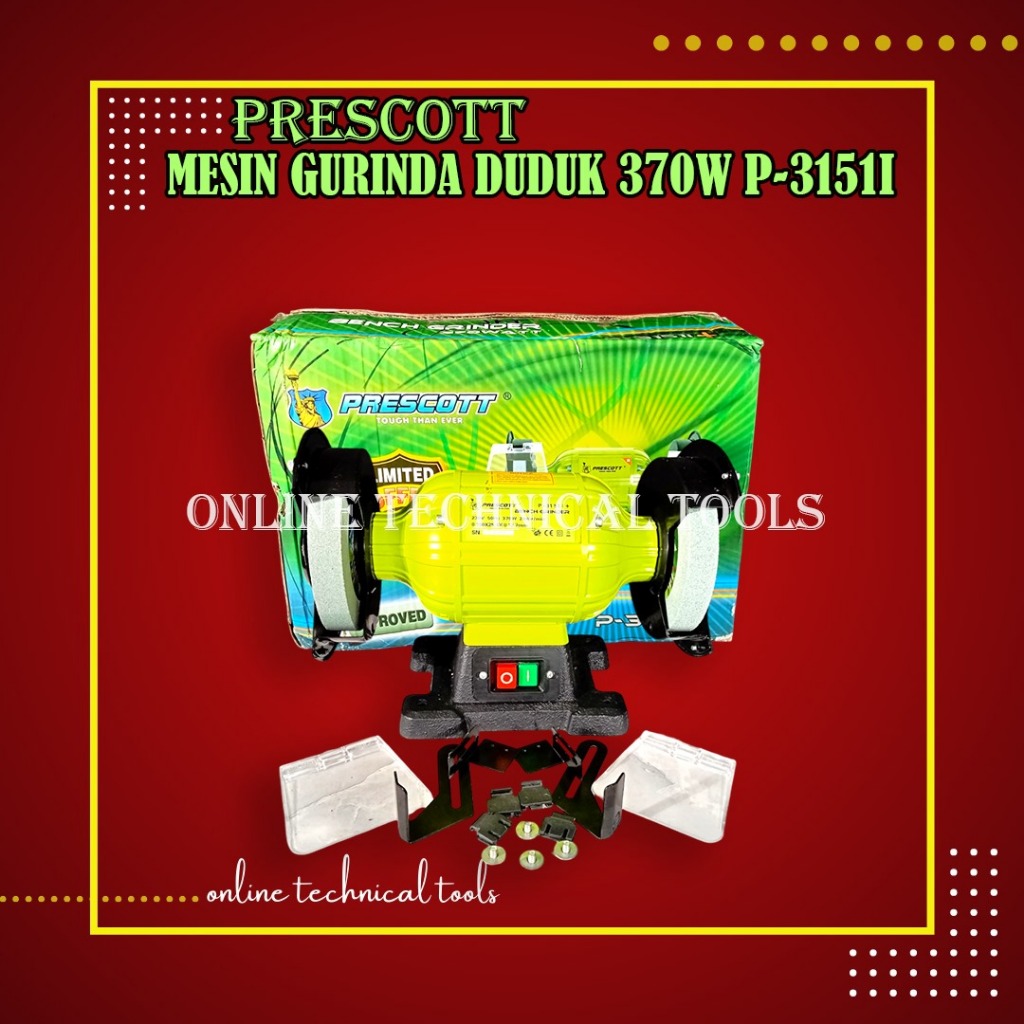 Jual Prescott Bench Grinder P-3151I - Mesin Gurinda Duduk 6" 370W untuk ...