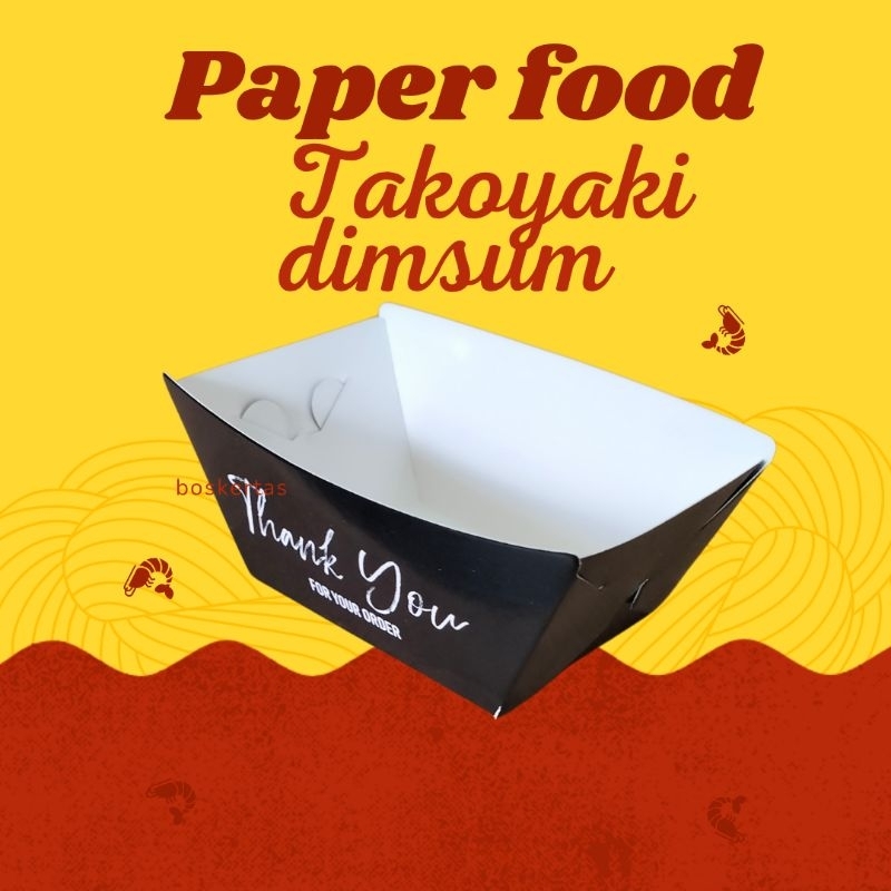 Jual Wadah-kotak dimsum-packing box-motif hitam t.you-isi 100pcs ...