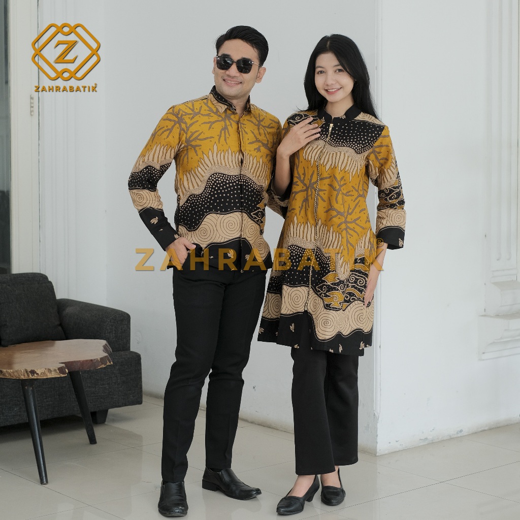 Jual Batik Couple - Batik Tunik Wanita - Batik Pria Lengan Panjang ...