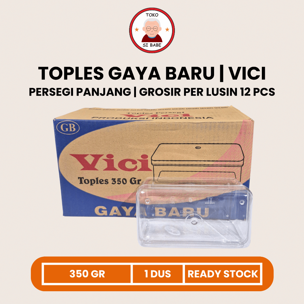 Jual [ PAKET 1 LUSIN ] TOPLES GAYA BARU VICI DESSERT BOX NASTAR PERSEGI PANJANG 350 GR - Grosir ...