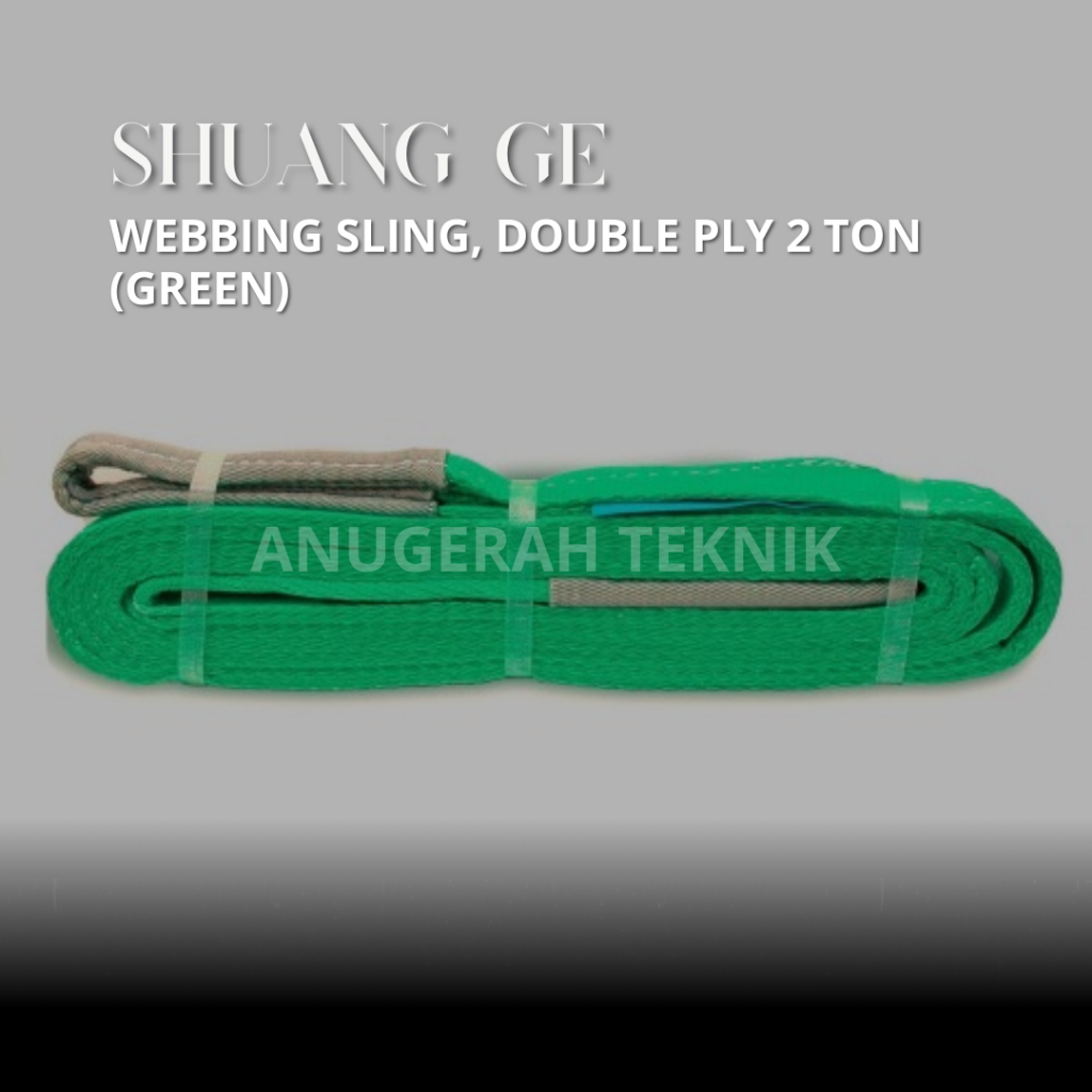 Jual SHUANG GE - WEBBING SLING, DOUBLE PLY 2 TON (GREEN)) | Shopee ...