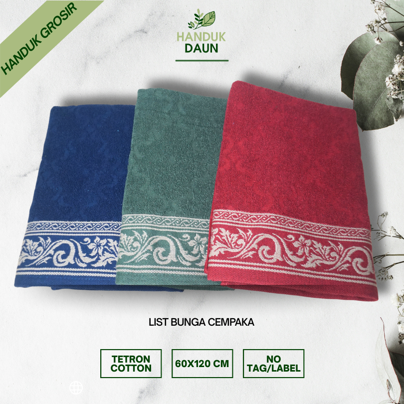 Jual Handuk Mandi Grosiran - Handuk Daun - List Bunga Cempaka - Ukuran ...