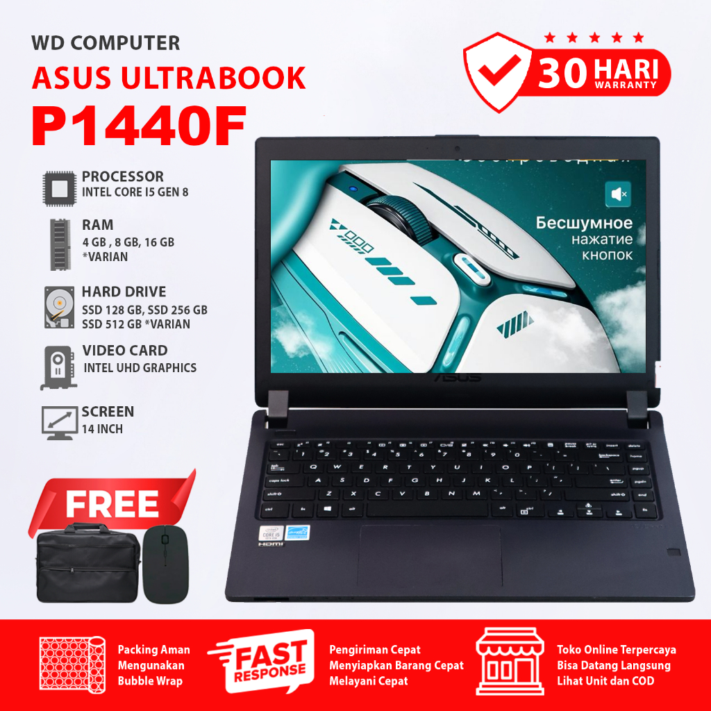 Jual Laptop ASUS P1440F Core i5 Gen 8 RAM 8GB SSD 256GB - Cocok untuk ...