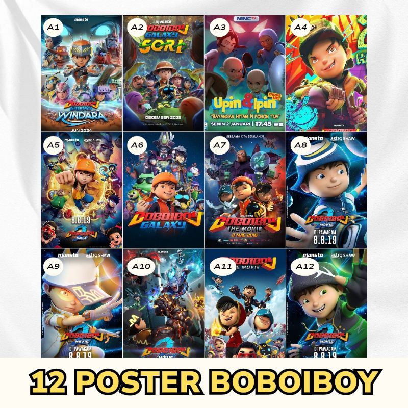 Jual PAKET POSTER BOBOIBOY DISINI - ISI 12 GAMBAR | Shopee Indonesia