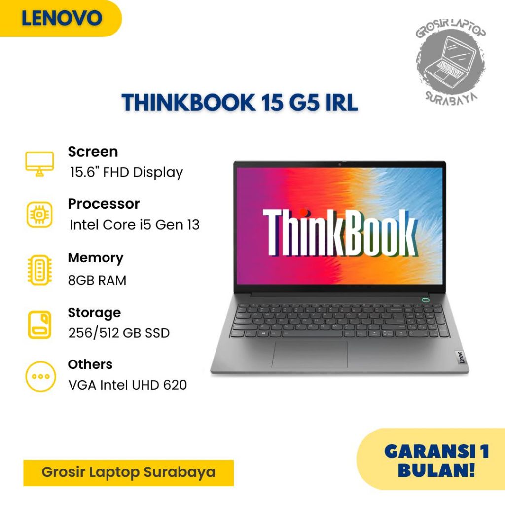 Jual Lenovo Thinkbook 15 G5 IRL Core i5 Gen 13 Ram 16 GB SSD 1 TB Layar ...