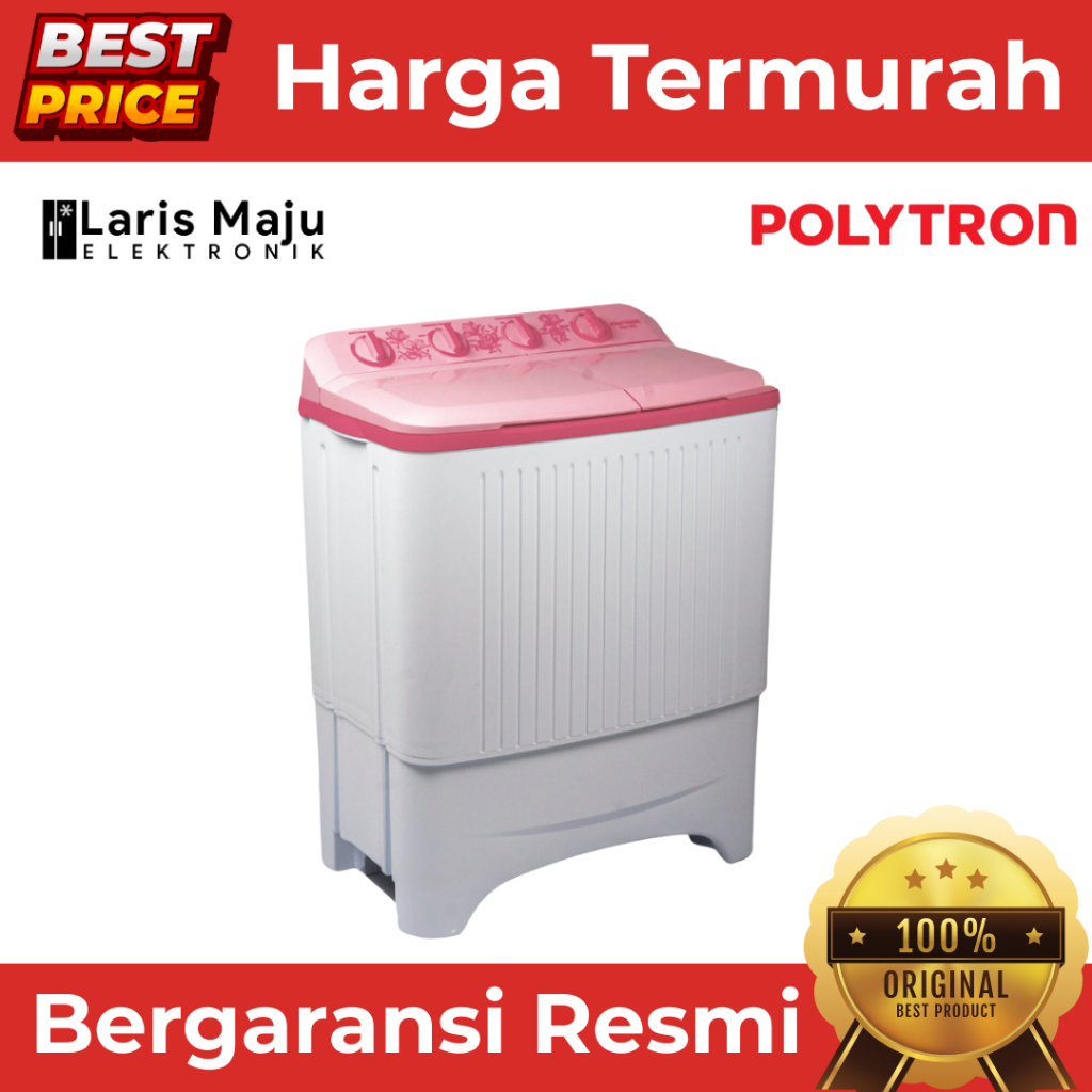 Jual POLYTRON Mesin Cuci PWM 8076 - 2 Tabung Kapasitas 8 Kg Anti Karat ...