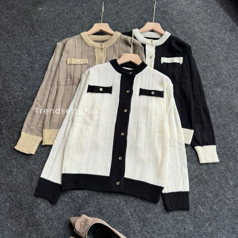 Jual Cardy Aprily- Knitwear Cardigan Rajut Wanita Variasi Saku Korean Style | Shopee Indonesia