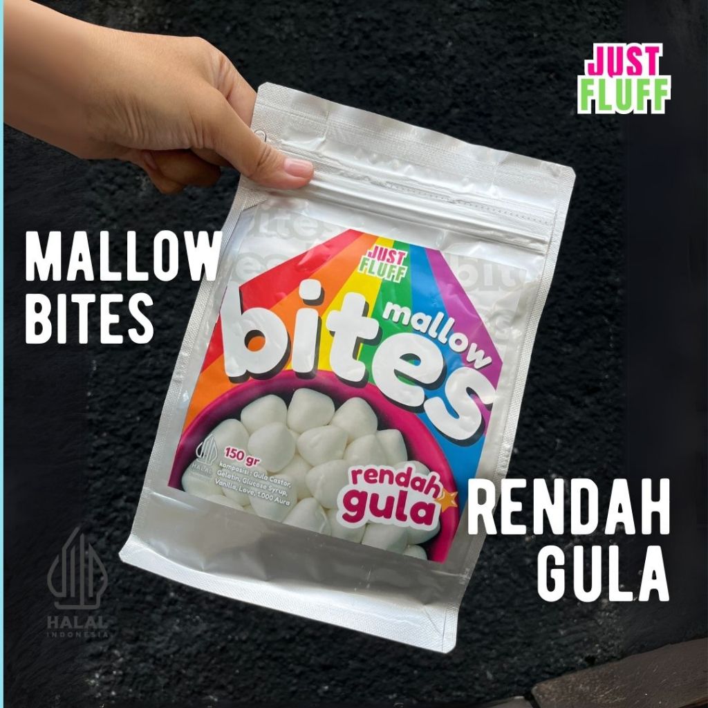 Jual MARSHMALLOW BITES JUSTFLUFF [PLAIN MARSHMALLOW] [RENDAH GULA ...