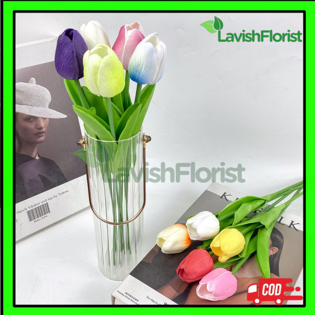 Jual Bunga Tulip 1 Kuntum Bahan Latex Bunga Palsu Plastik Edelweis Hias ...