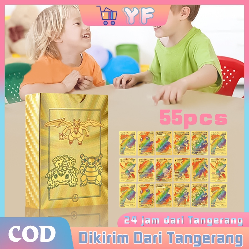 Jual 55Pcs Pikachu Foil Emas Kartu / Kotak Buta Kartu Pokemon / Kartu ...