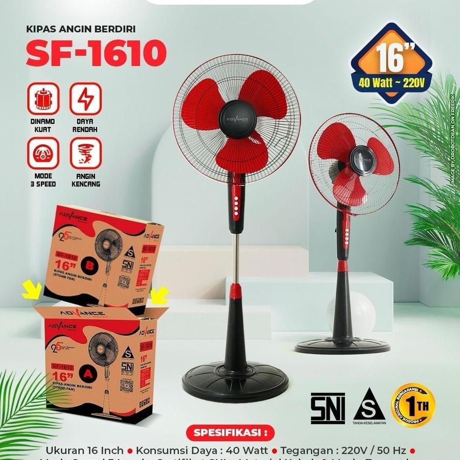 Jual Advance Kipas Berdiri Stand Fan 16inch SF 1610 Bergaransi BATAM | Shopee Indonesia