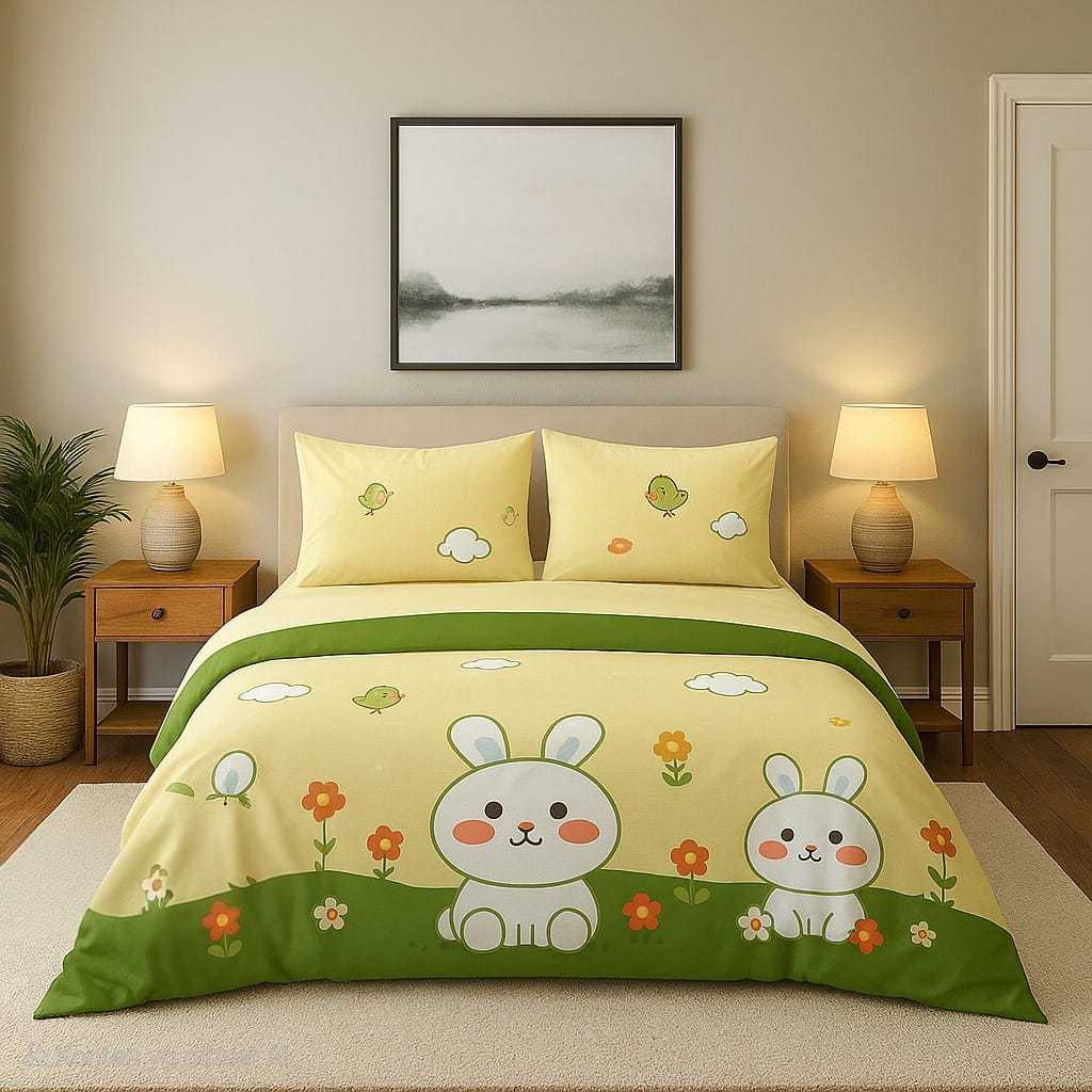 Jual King Rabbit Organic Bamboo Velvet Complete Set Bed Cover & Sprei ...