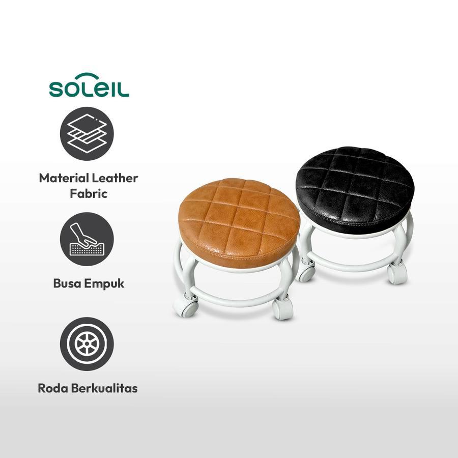Jual Kursi Mini Soleil Almond Bangku Dengan Roda Low Rolling Stool ...