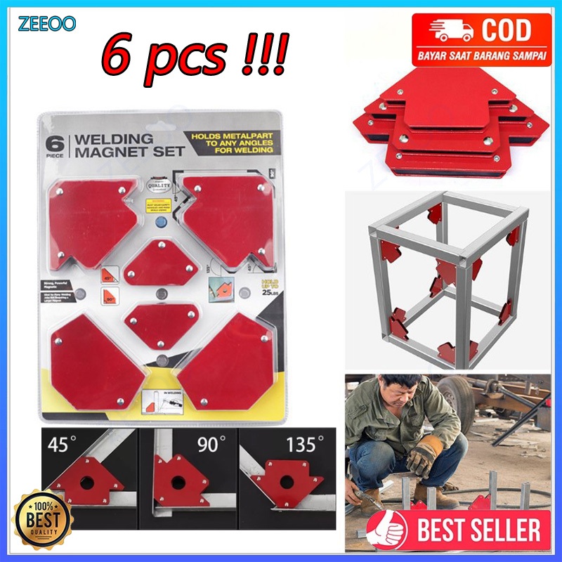 Jual 6pcs Siku Magnet Las 3 INCH 25LBS KDK / Arrow Magnetic Welding ...