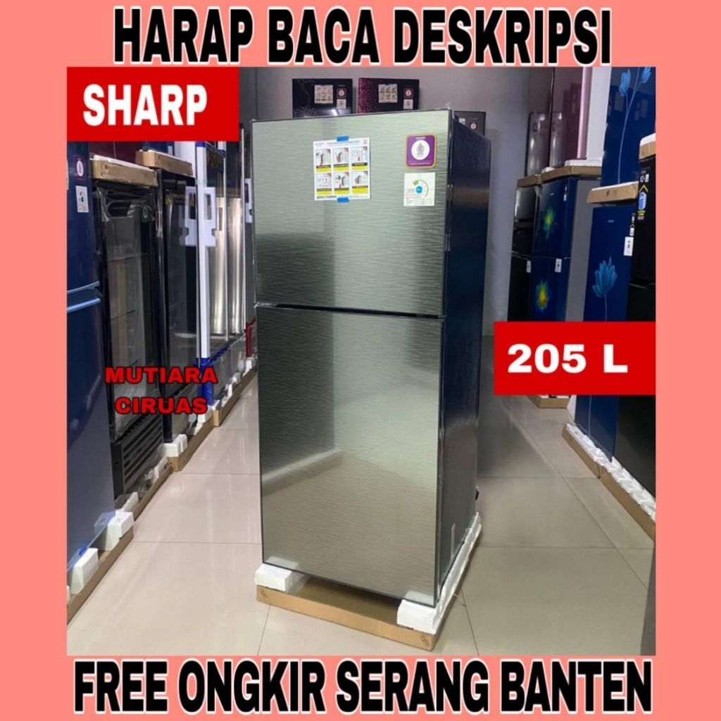 Jual Kulkas 2 Pintu 205 Liter SHARP SJ-246XG Pintu Body Tempered Glass Low Watt ( Free Ongkir ...