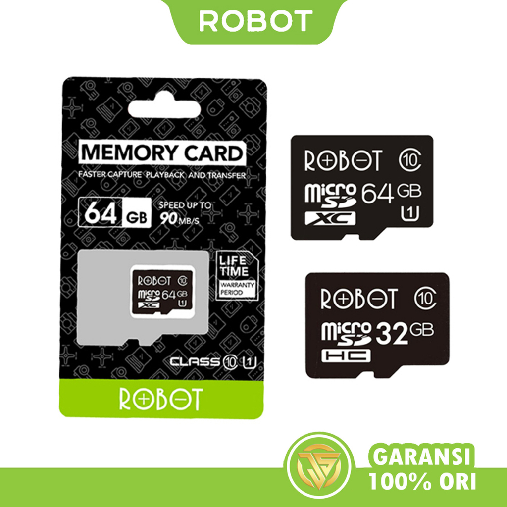 Jual Robot Memory 64GB 32GB 16GB 8GB 4GB Micro SD Card TF Kartu Memori ...