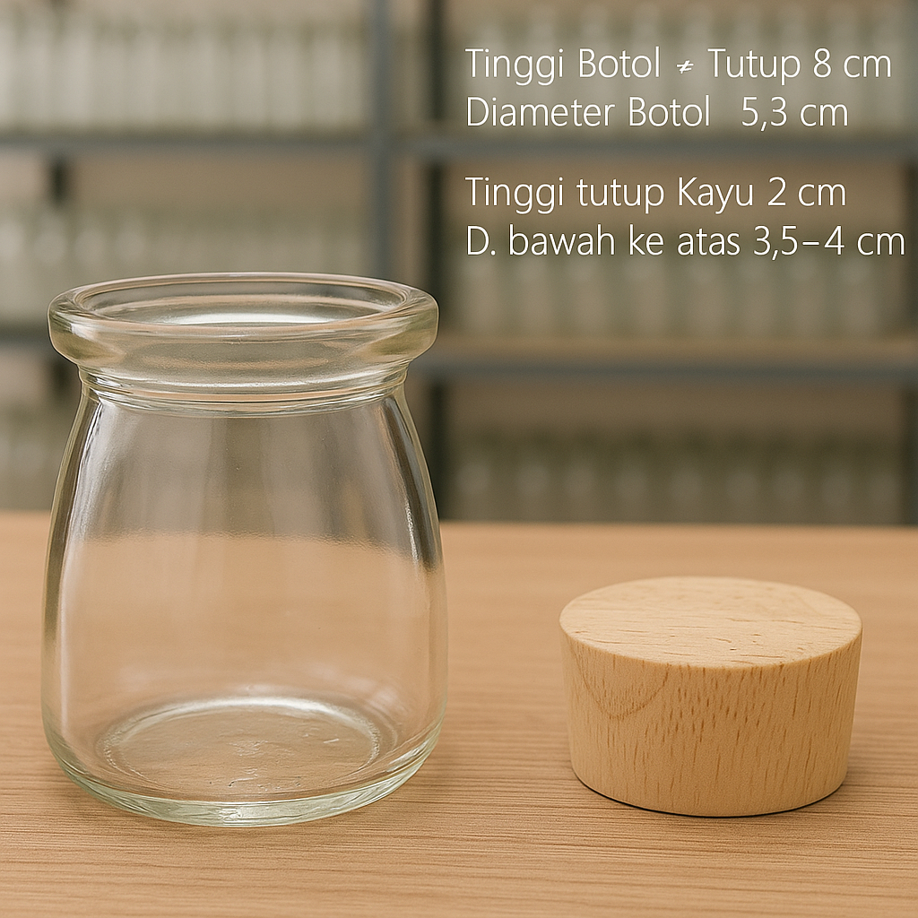 Jual / 10 (SEPULUH ) [ P U D I N G ] Botol Souvenir Kaca Puding + Tutup ...