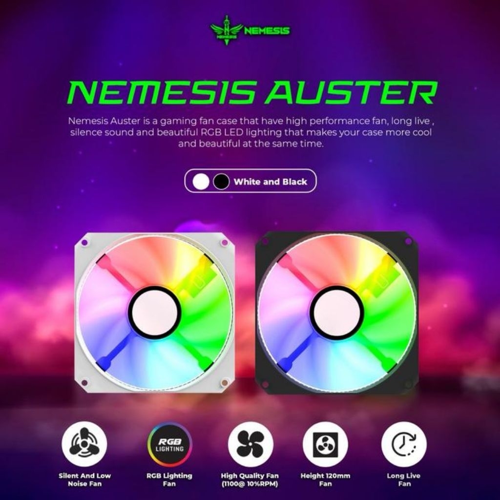 Jual Fan Case RGB Mirror Nemesis AUSTER - Black and White | Shopee ...