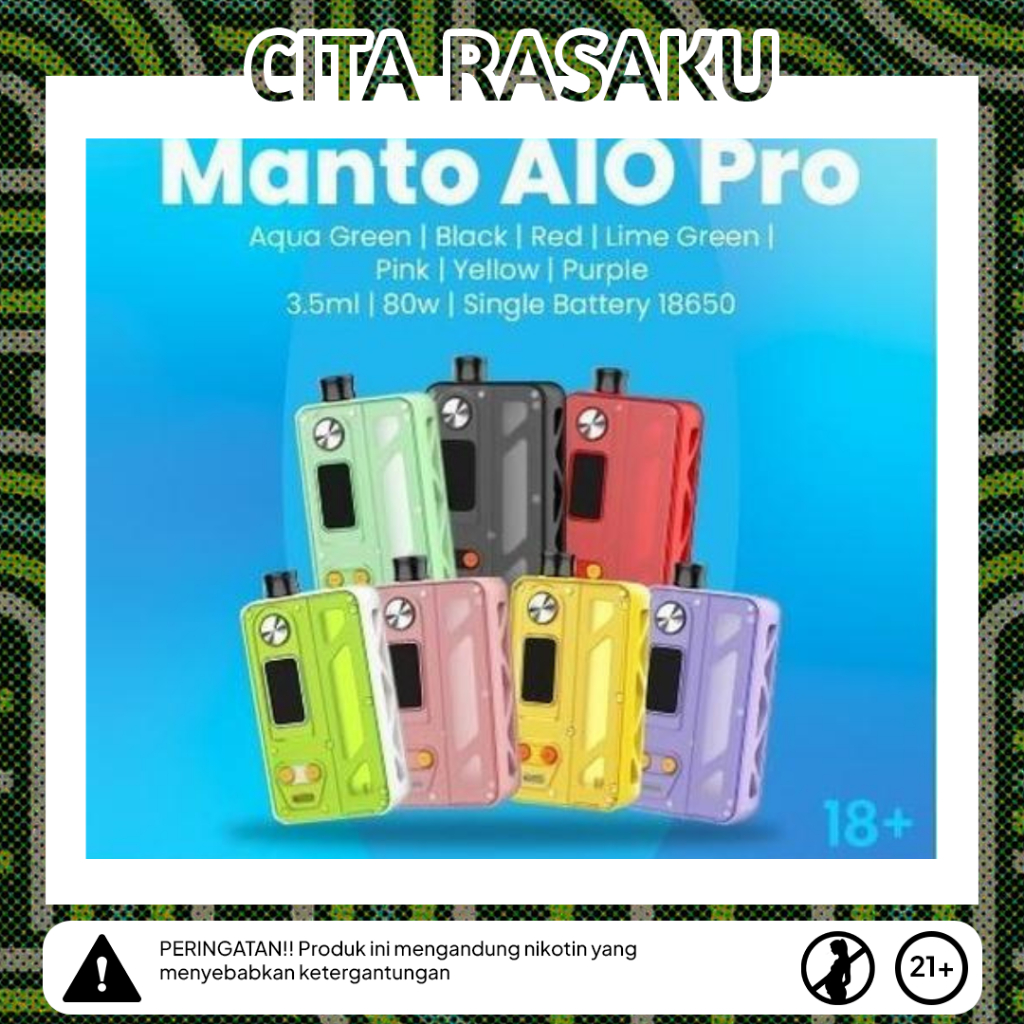 Jual DEVICE MANTO AIO PRO 80W 18650 POD KIT AUTHENTIC NEW EDITION BY ...