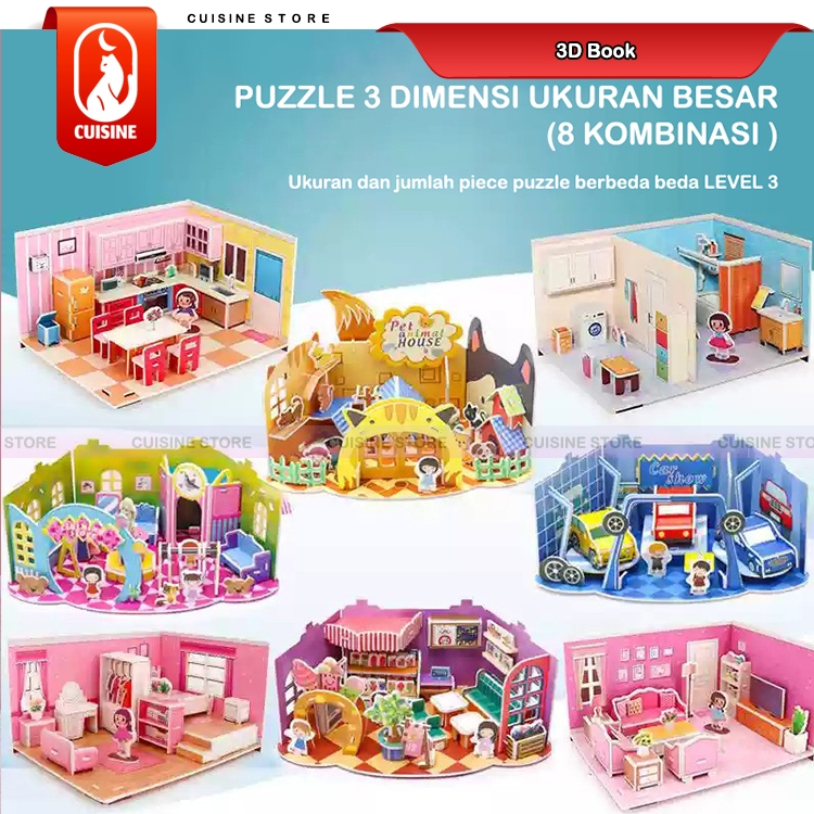 Jual CUISINE Mainan Puzzle 3D Edukasi DIY Modern Bahan Foam Tebal ...