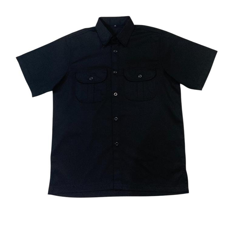 Jual Grosir Kemeja Workshirt Polos Hitam Kemeja Lapangan Kemeja Kerja ...