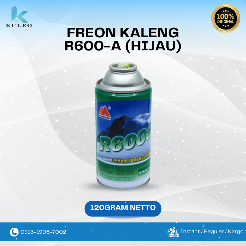 Jual FREON R600 KALENG 120 GRAM - Freon kulkas R600A - freon kaleng ...