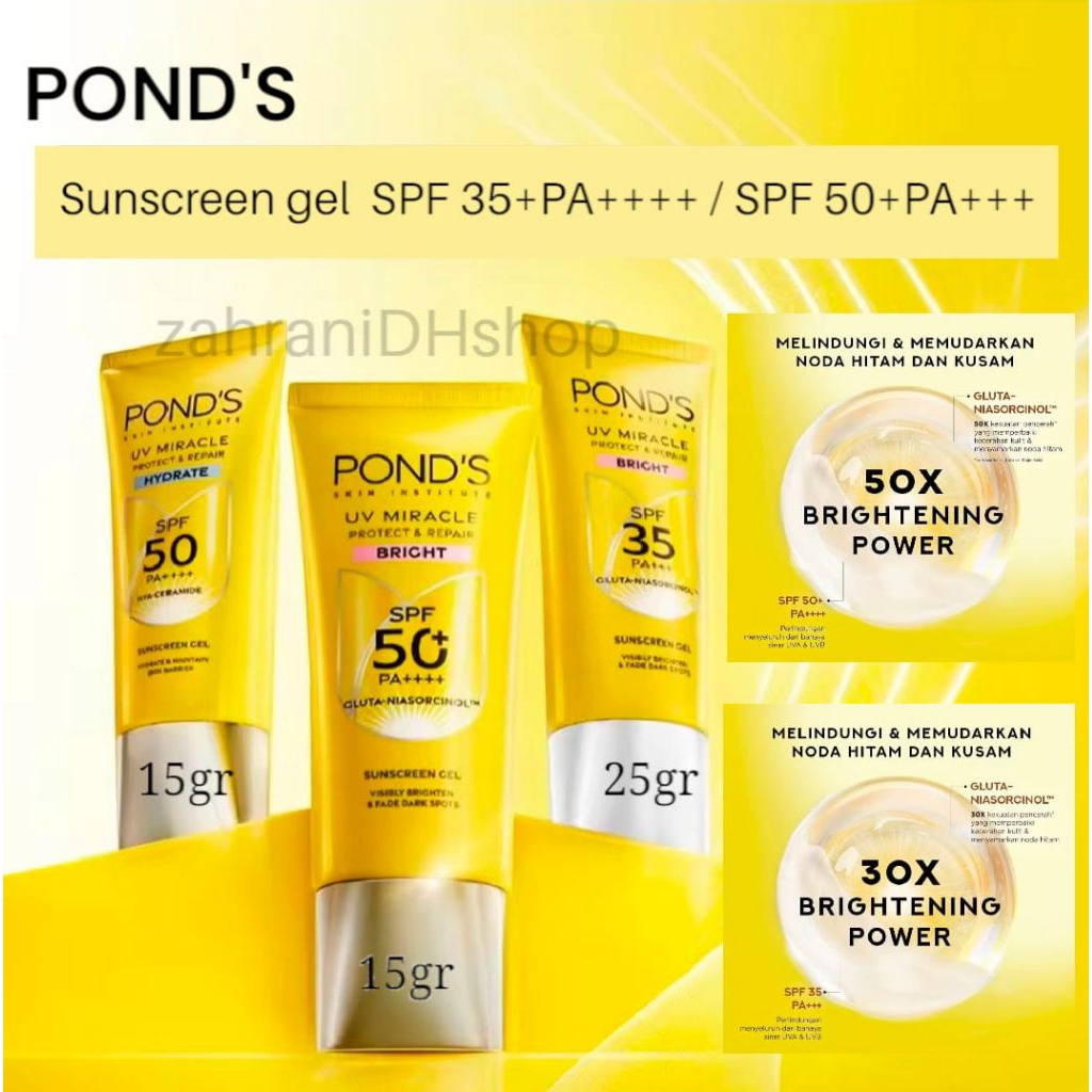 Jual PONDS Sunscreen Gel Spf 50+PA+++ 15gr/Spf 35+ PA++++ 25gr | Shopee ...