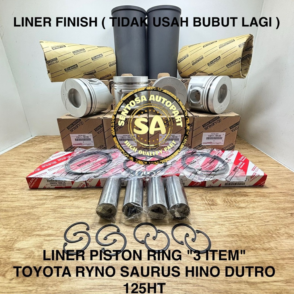 Jual LINER SET FINISH PISTON RING ( 3 ITEM ) 125HT TOYOTA DINA RINO ...