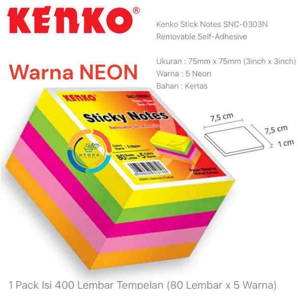 Jual Kenko Sticky Notes Memo Tempel Neon | Shopee Indonesia