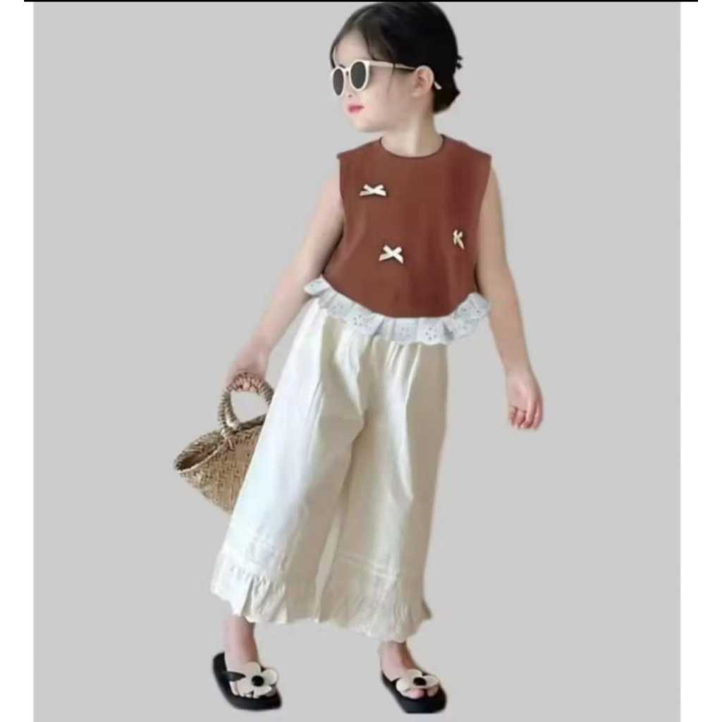 Jual setelan anak perempuan terbaru model pita renda usia 1-5 tahun ...