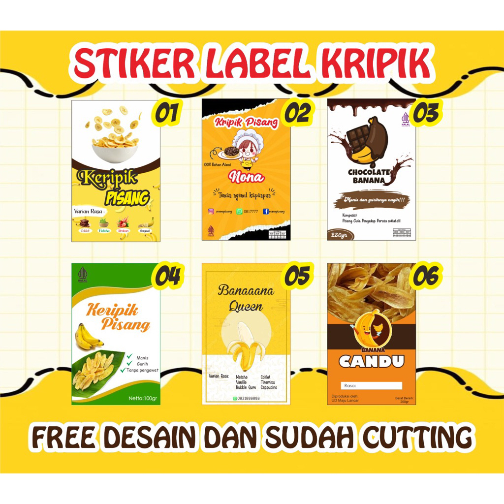 Jual TERMURAH!!!! STIKER KRIPIK - STIKER PISANG - STIKER SNACK | Shopee ...