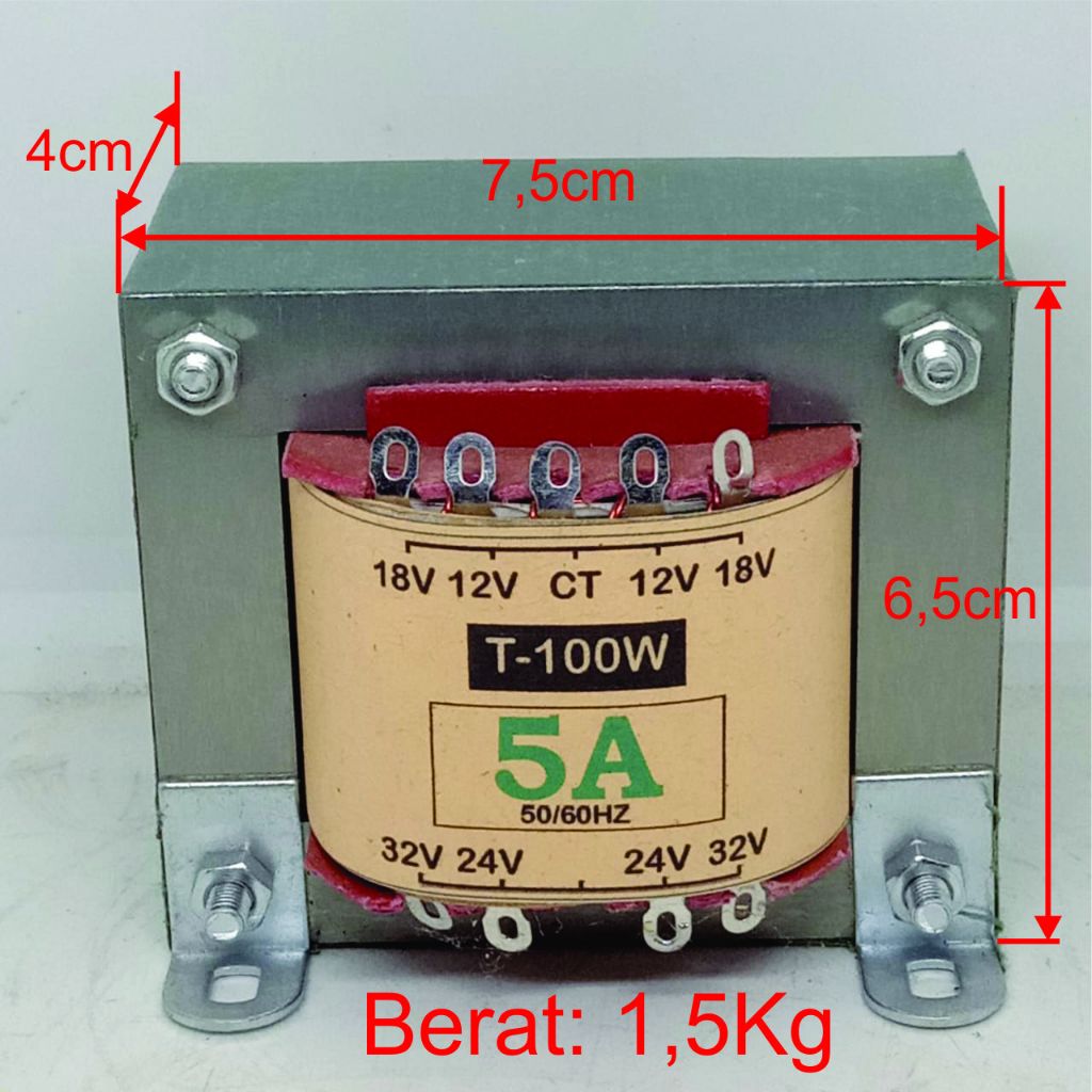 Jual TRAVO Trafo 5a Kecil (32V-24V-18V-12V CT ) 100w YONIX | Shopee ...