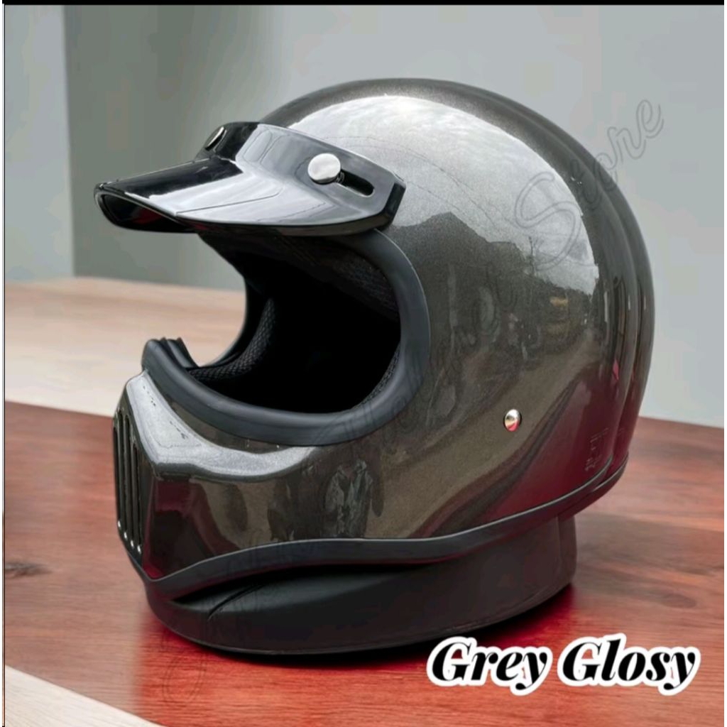 Jual JS Cakil polos free pet helm retro classic style original SNI ...