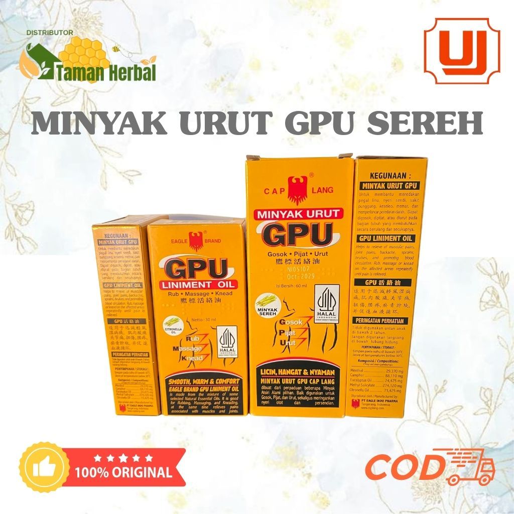 Jual MINYAK URUT GPU SEREH CAP LANG (60ML/30ML) | Shopee Indonesia