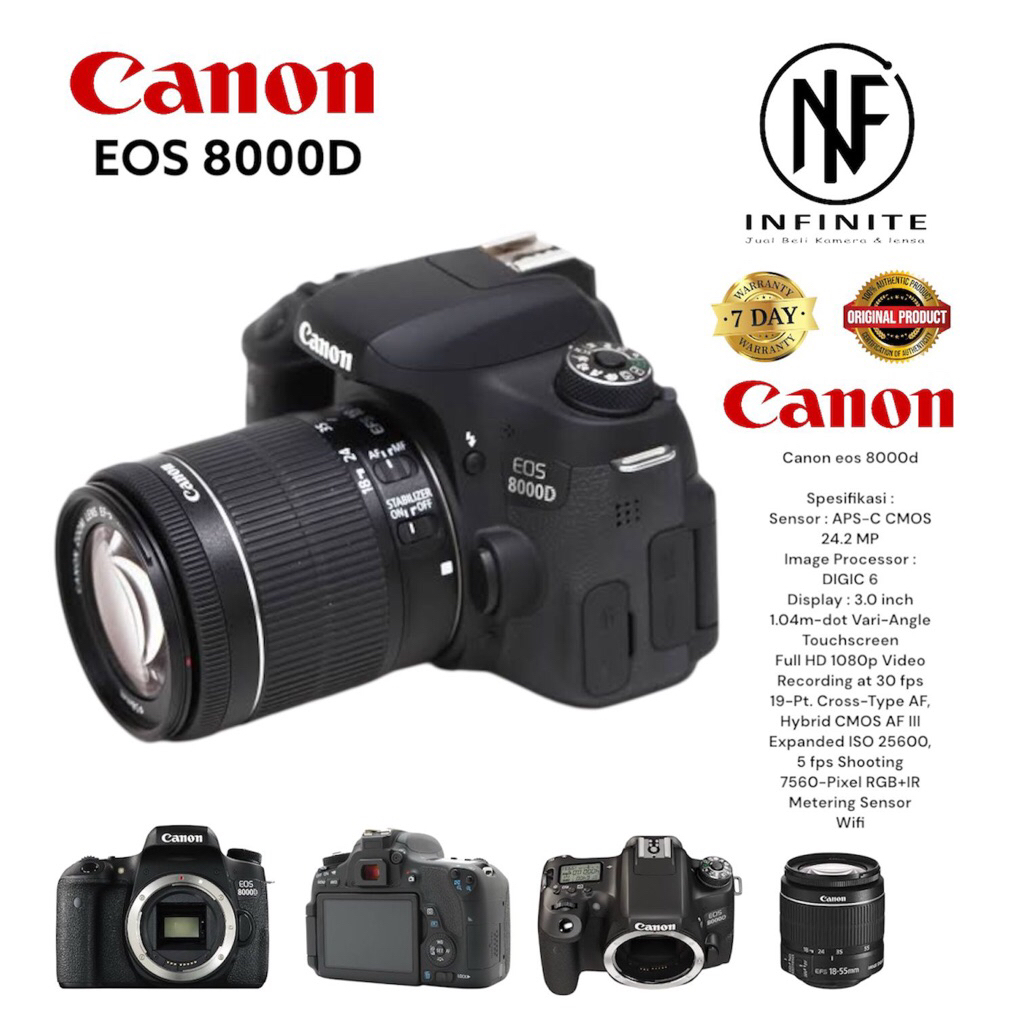 Jual CANON EOS 8000D LENSA KIT 18-55MM II PALING MURAH | Shopee Indonesia
