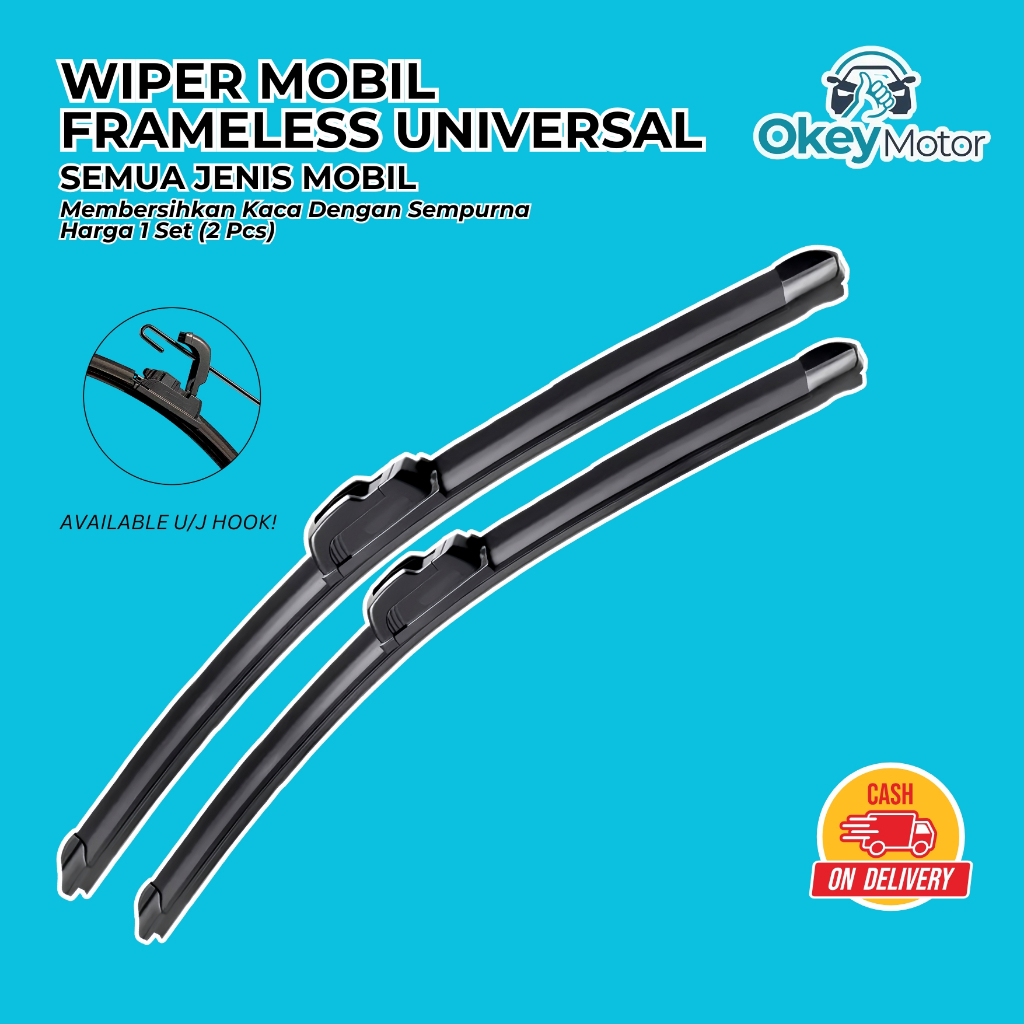 Jual Wiper Mobil Frameless Universal 1 Set Kiri Dan Kanan Pembersih
