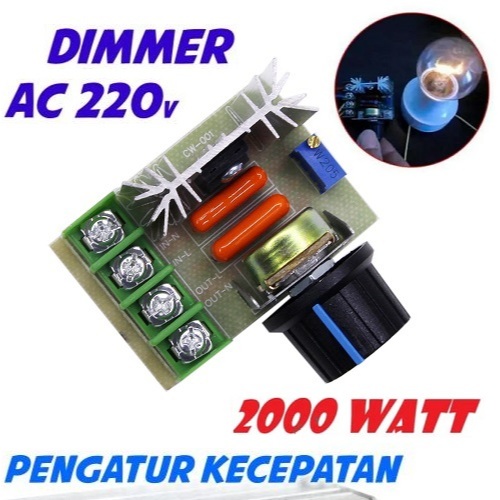 Jual Dimmer SCR 2000W Motor Speed Controller Kontroller AC 90-220V ...