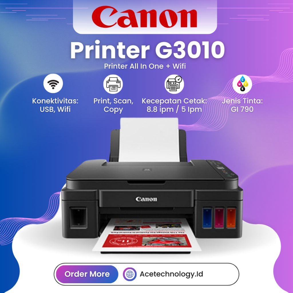 Jual Printer Canon G3010 Multifungsi (Print,Scan,Copy) Wifi Original ...