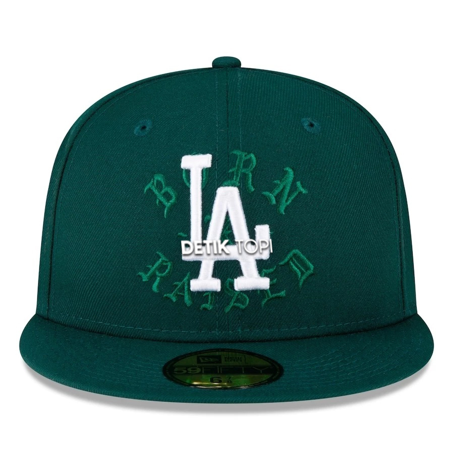 Jual Topi Fitted Los Angeles 100 Born & Raised Green White Jotol Bordir ...