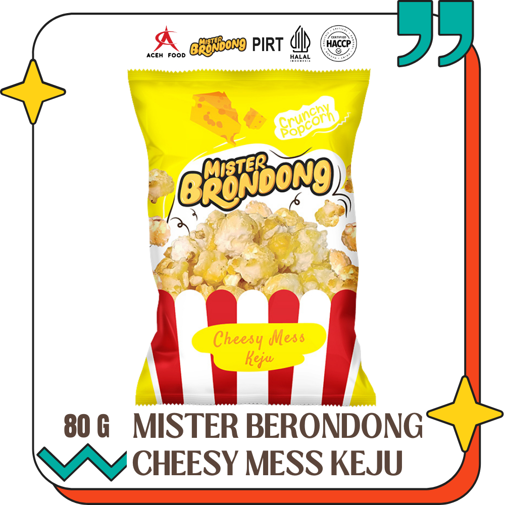 Jual Popcorn Mister Brondong Jagung 80g - Snack Cheesy Mess / Keju ...