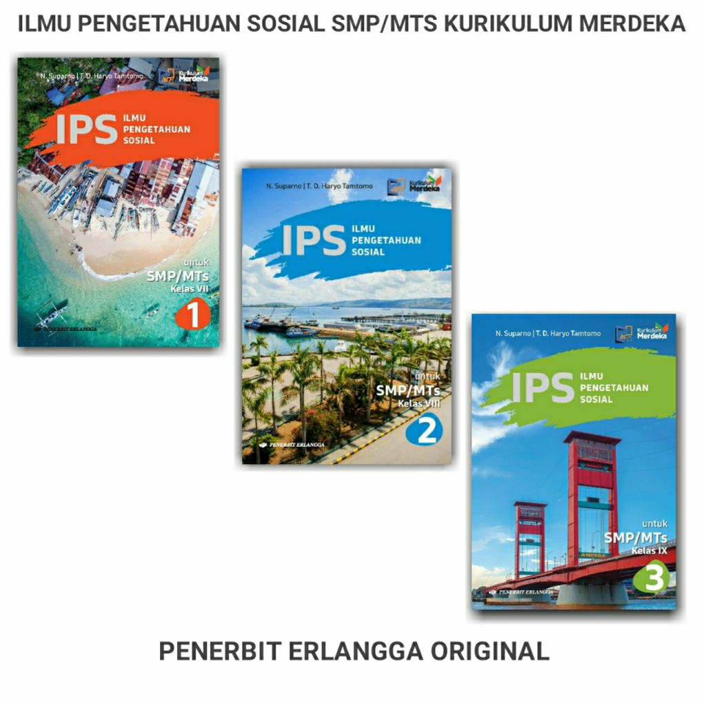 Jual Ips Ilmu Pengetahuan Sosial Kelas 7,8,9 SMP/MTS Kurikulum Merdeka Erlangga Original ...