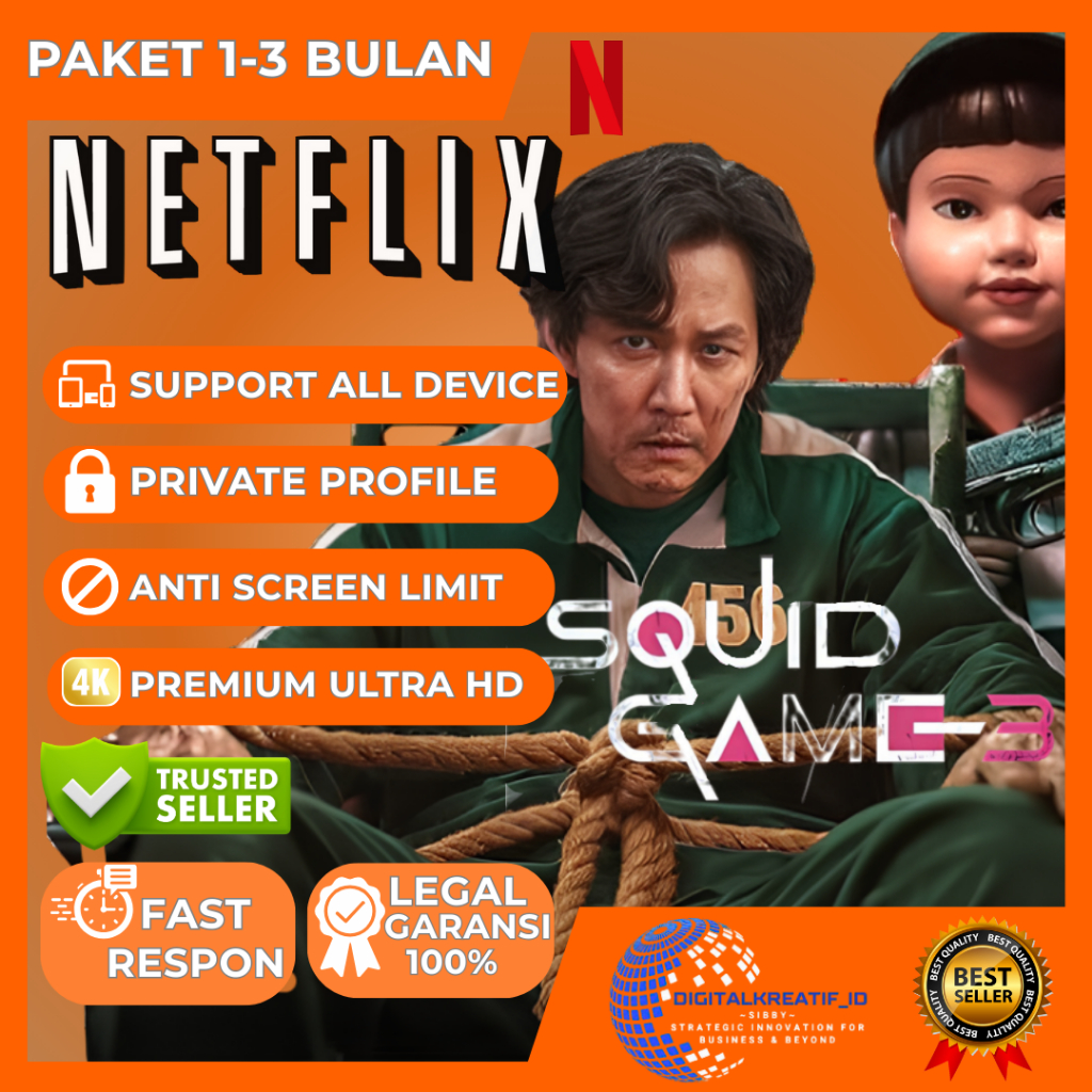 Jual NETFLIXXX PREMIUM 4K ULTRAHD 1 BULAN 2 BULAN & 3 BULAN FULL GARANSII | Shopee Indonesia
