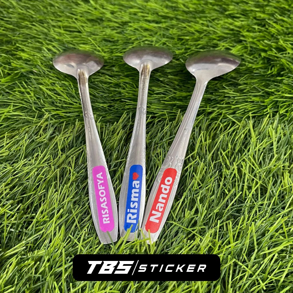 Jual 200pcs Sticker Custom Nama Piring Sendok Botol Barang Perabotan ...