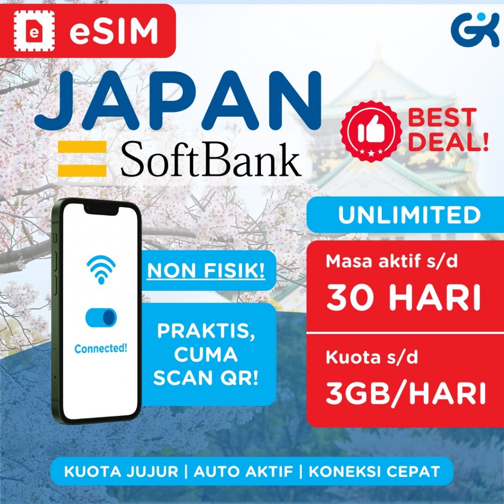 Jual Promo eSIM Japan Unlimited SOFTBANK | Travel Sim Jepang Global ...